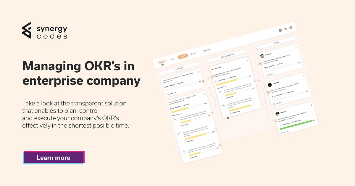 Enterprise OKR Dashboard for Managing Company's Goals